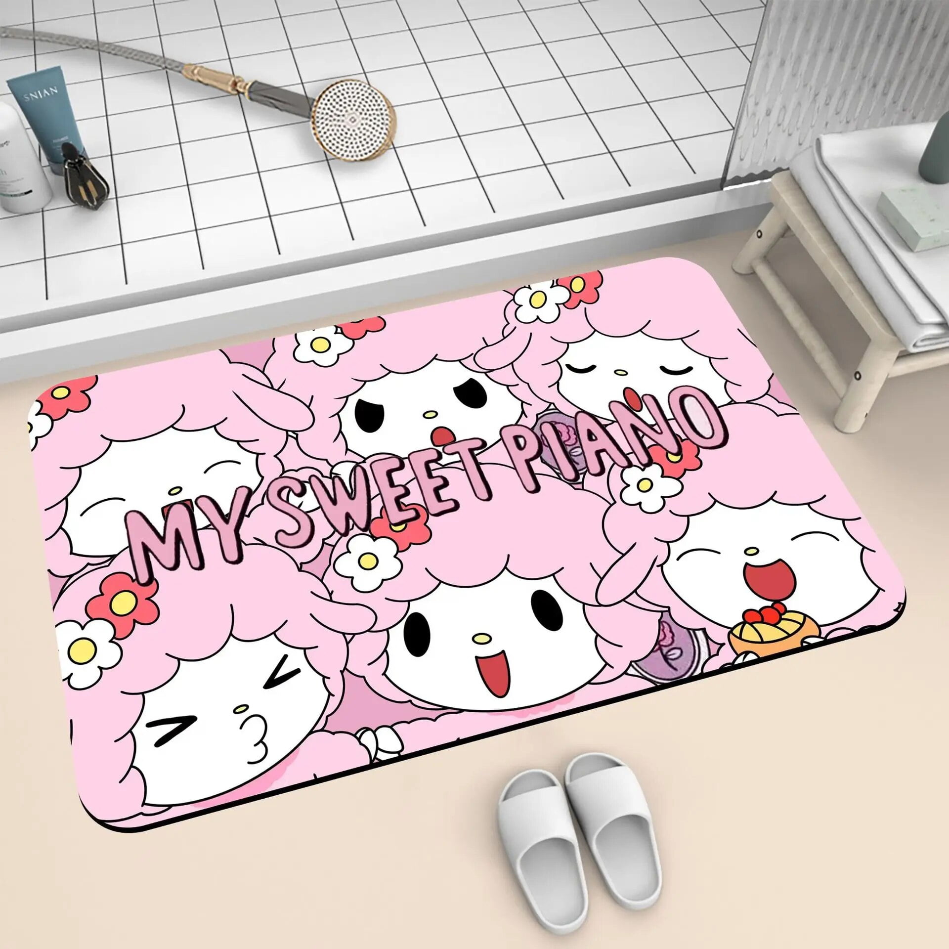 Sanrio Diatom Mud Cartoon Non-Slip Foot Mat Kawaii Hello Kitty Kuromi ...