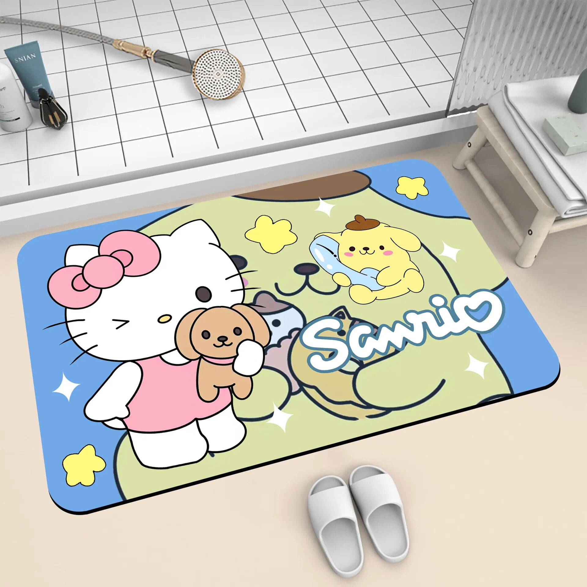 Sanrio Diatom Mud Cartoon Non-Slip Foot Mat Kawaii Hello Kitty Kuromi ...