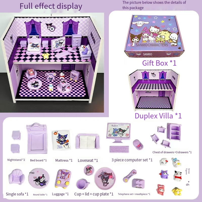 Sanrio Diy Action Model Toys Kuromi Anime Tabletop Decoration Furniture ...