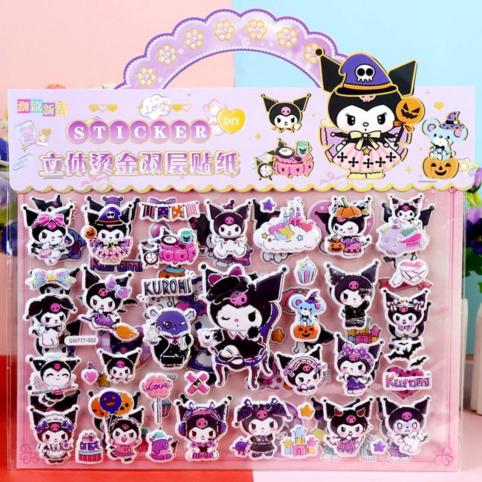 Sanrio Double-Layer 3D Bubble Stickers Melody Kuromi Three-Dimensional ...