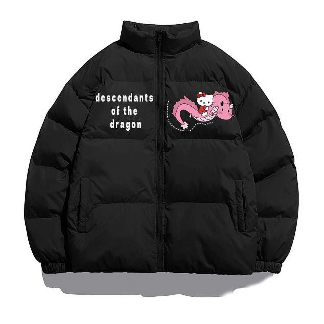 Sanrio Dragon Hello Kitty Cotton Coat Winter Thick Warm Y2k Gothic Hip ...