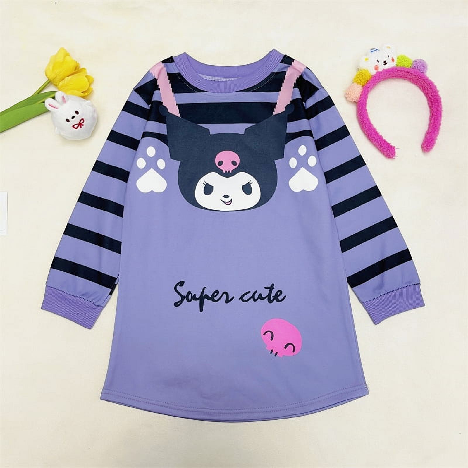 Sanrio Dress Cute Kuromi My Melody Long-sleeved Dress Sweet Birthday ...