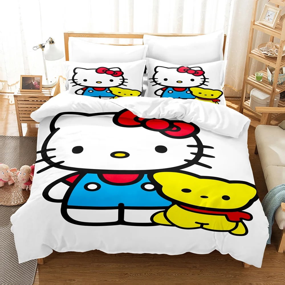 Sanrio Duvet Cover Set Hello Kitty Bedding Set Cartoon Anime Hello ...