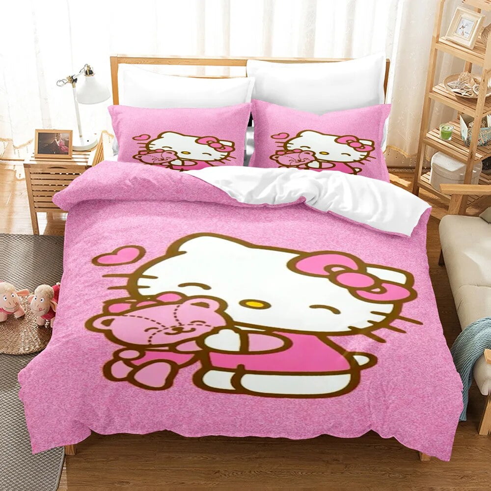 Sanrio Duvet Cover Set Hello Kitty Bedding Set Cartoon Anime Hello ...