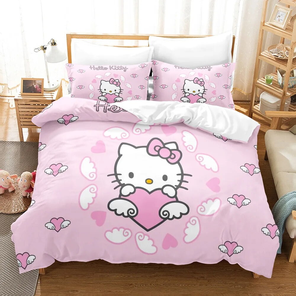 Sanrio Duvet Cover Set Hello Kitty Bedding Set Cartoon Anime Hello ...