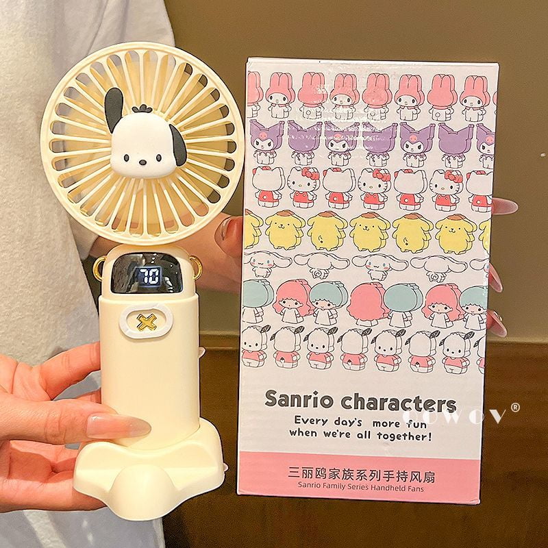 Sanrio Fan Hello Kitty KUROMI Cinnamoroll Summer Handheld Fan Cute ...