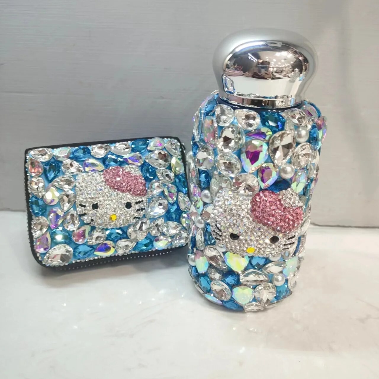 Sanrio Figure Kawaii Hello Kitty Diamond Water Glass Mini Insulation ...