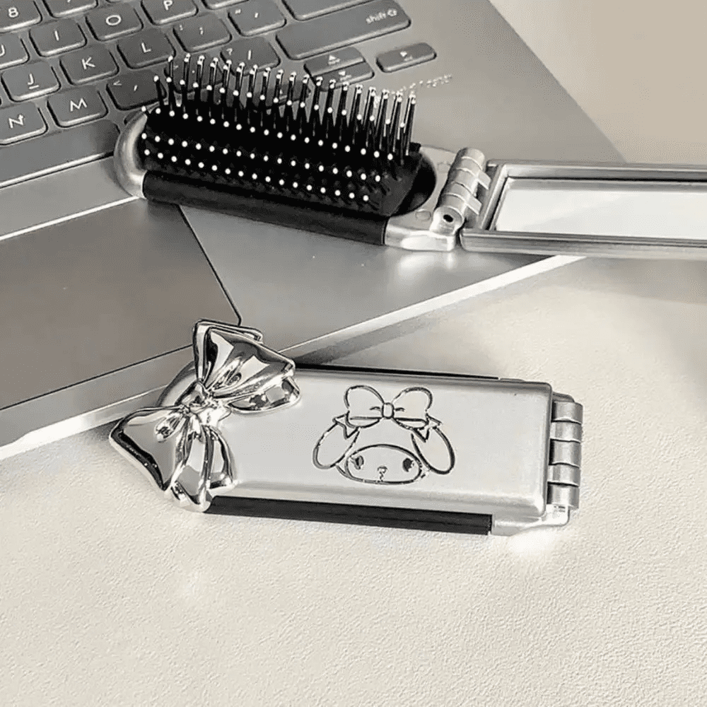 Sanrio Folding Hair Comb Hair Hello Kitty Styling with Mirror My Melody ...
