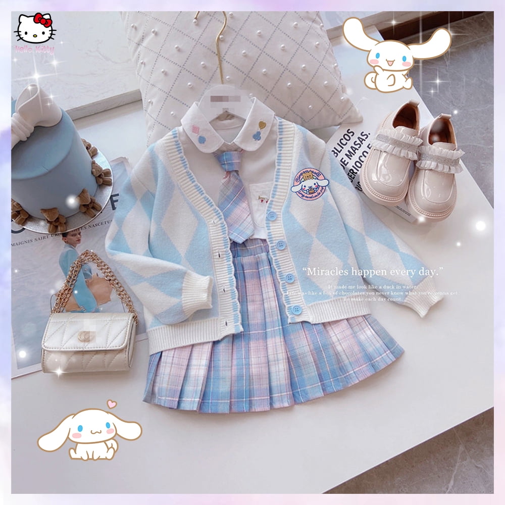 Sanrio Girls‘ Clothing Cinnamoroll Jk Plaid Skirt High-Quality 3Pcs ...