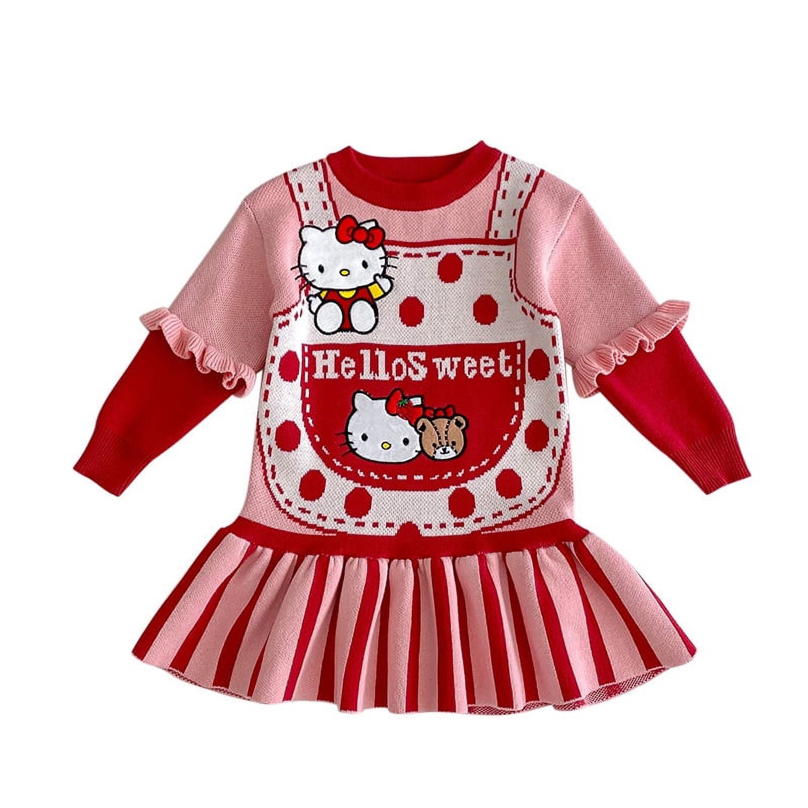 Sanrio Girls Dress Pleated Skirt Set Hello Kitty My Melody Kuromi ...