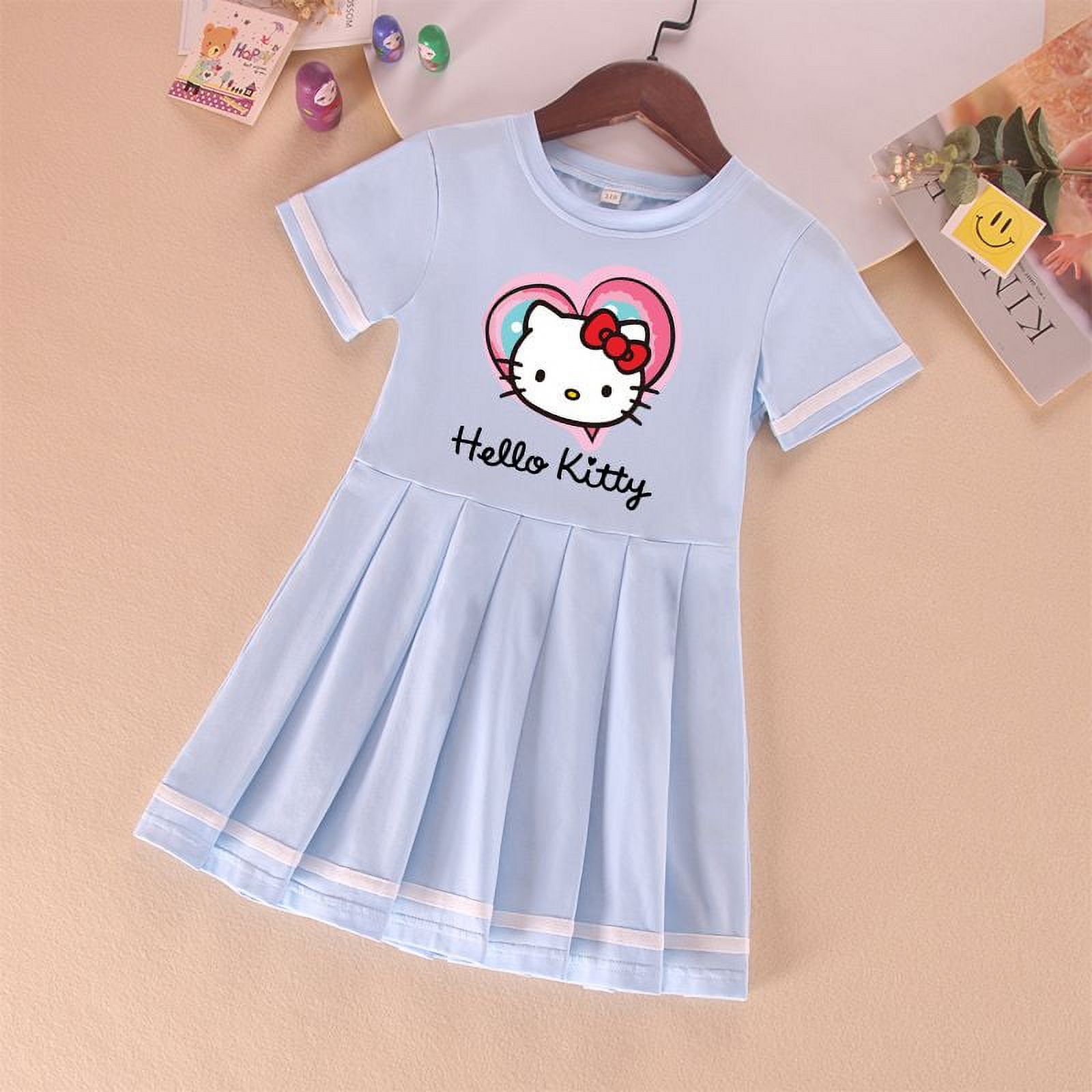 Sanrio Girls Summer Dress Children's Skirt 2024 New Pure Cotton Short ...