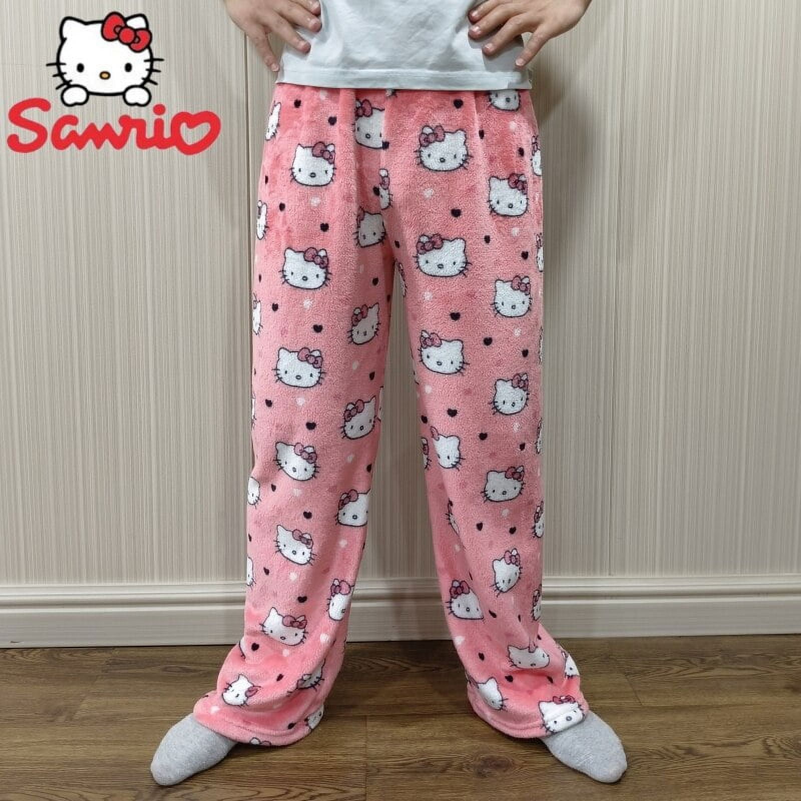Sanrio Halloween Series Hello Kitty Cute Cartoon Flannel Sleep Bottoms ...