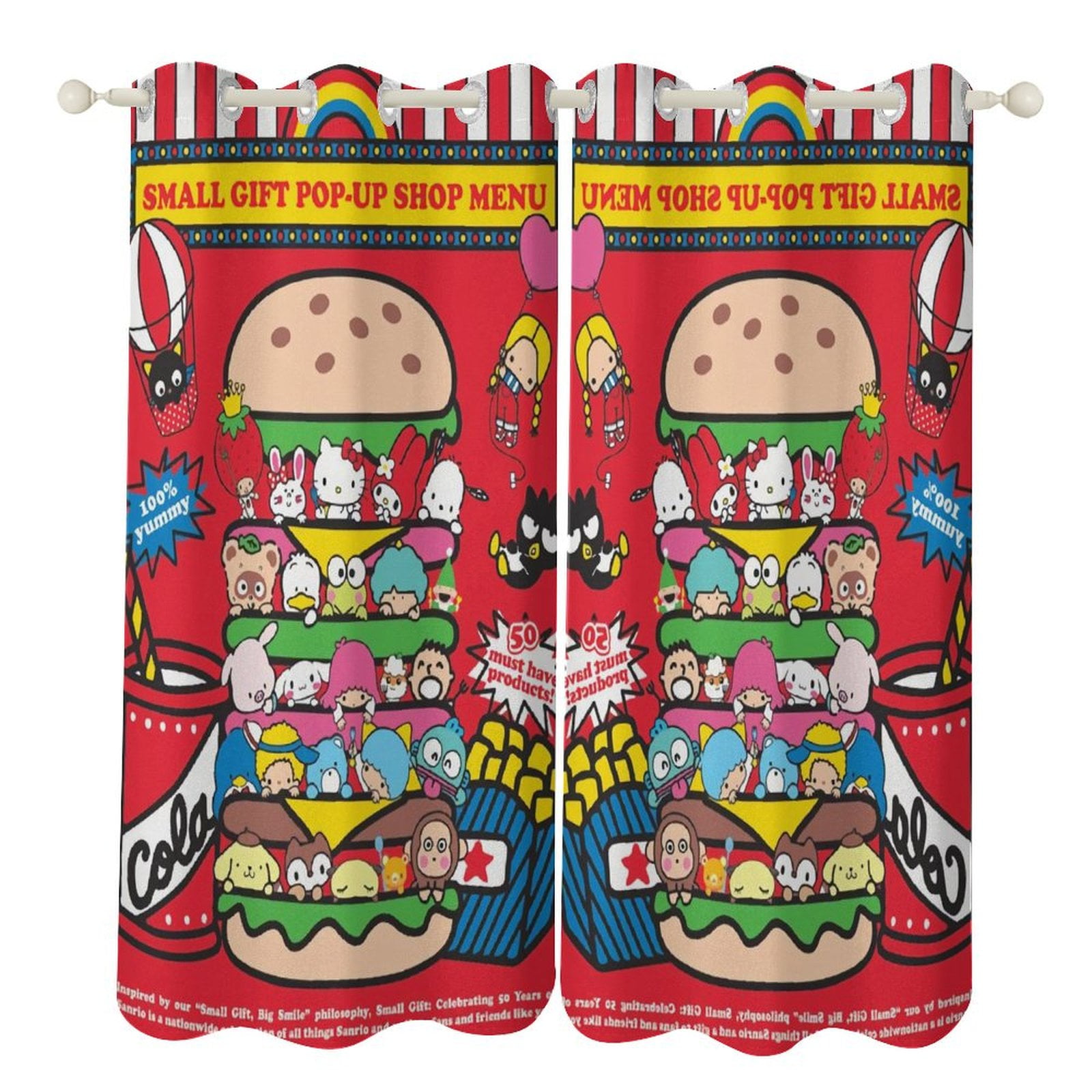 Sanrio-Hamburger Kuromi Melody Hello-Kitty Cinnamoroll Curtains ...