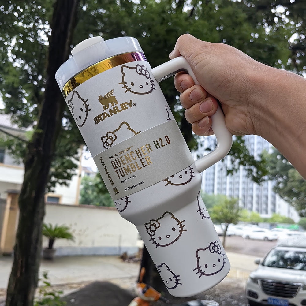 Sanrio Handle Cup 304 Stainless Steel Thermos Cup Cute Hello Kitty Pattern Winter Thermal ...