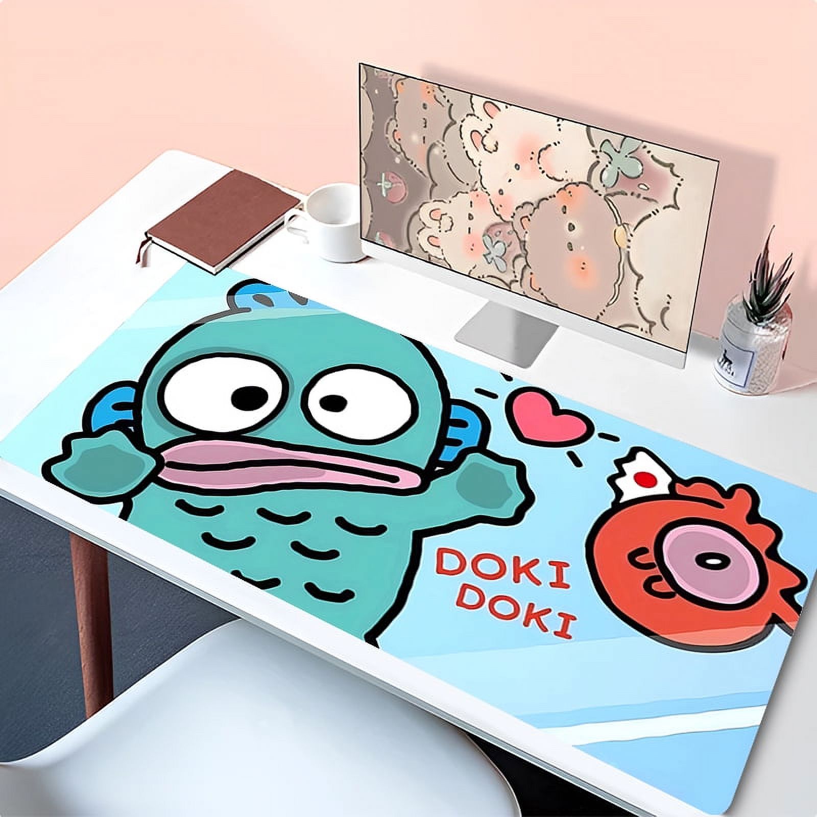 Sanrio Hangyodon Mouse Pad Kawaii Blue Cartoon Mousepad Laptop White ...