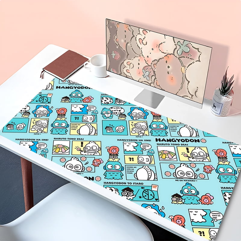 Sanrio Hangyodon Mouse Pad Kawaii Blue Cartoon Mousepad Laptop White ...
