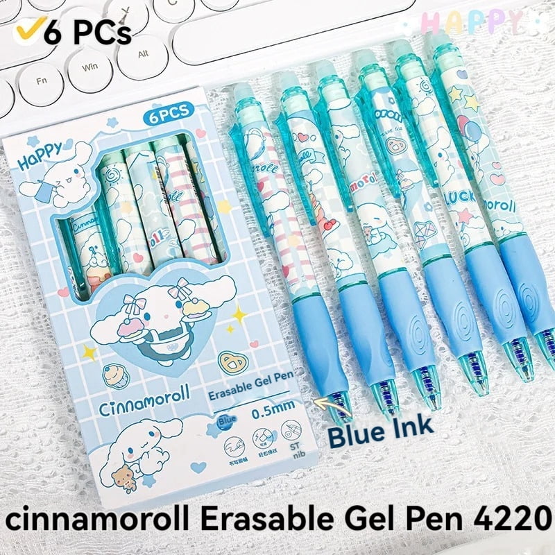 Sanrio Hello Kitty 6PCS Erasable Gel Pen Cute Cartoon Kuromi ...