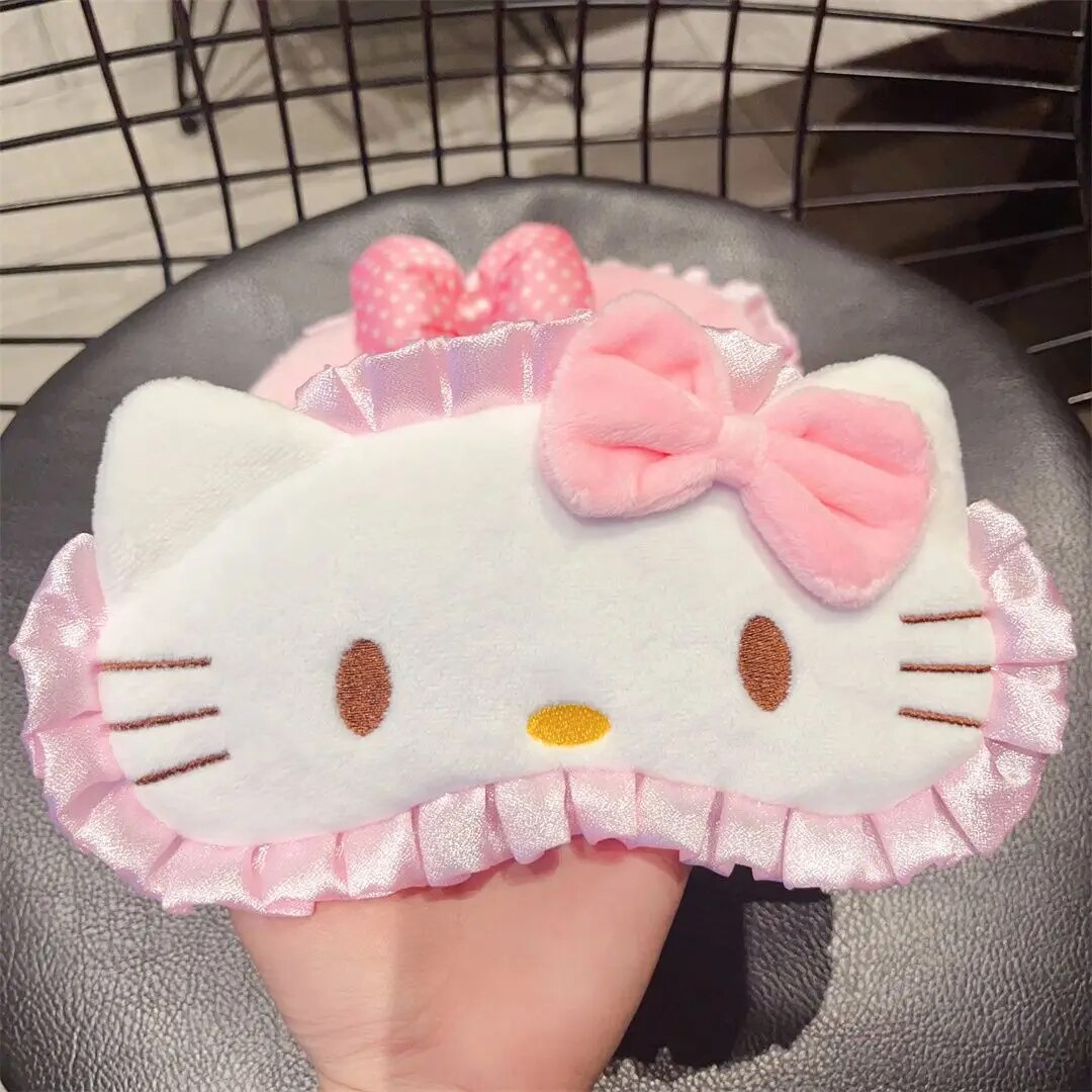 Sanrio Hello Kitty Adjustable My Melody Cute Pink Lace Blackout Eye ...