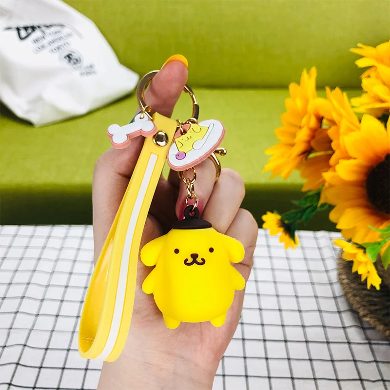 Sanrio Hello Kitty Anime Figurine Kawaii Cat My Melody Rubber Pom Purin ...