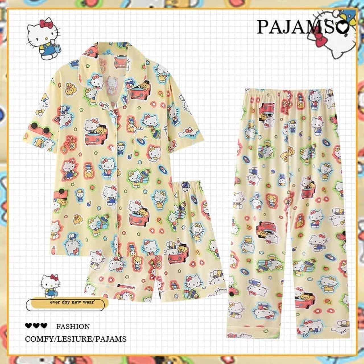 Sanrio Hello Kitty Autumn Girl Pajama Set My Melody Anime Y2K Long ...
