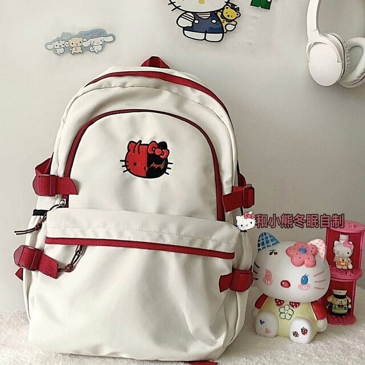 Sanrio Hello Kitty Bags Cartoon Kuromi Black Backpacks Women Shoulder ...