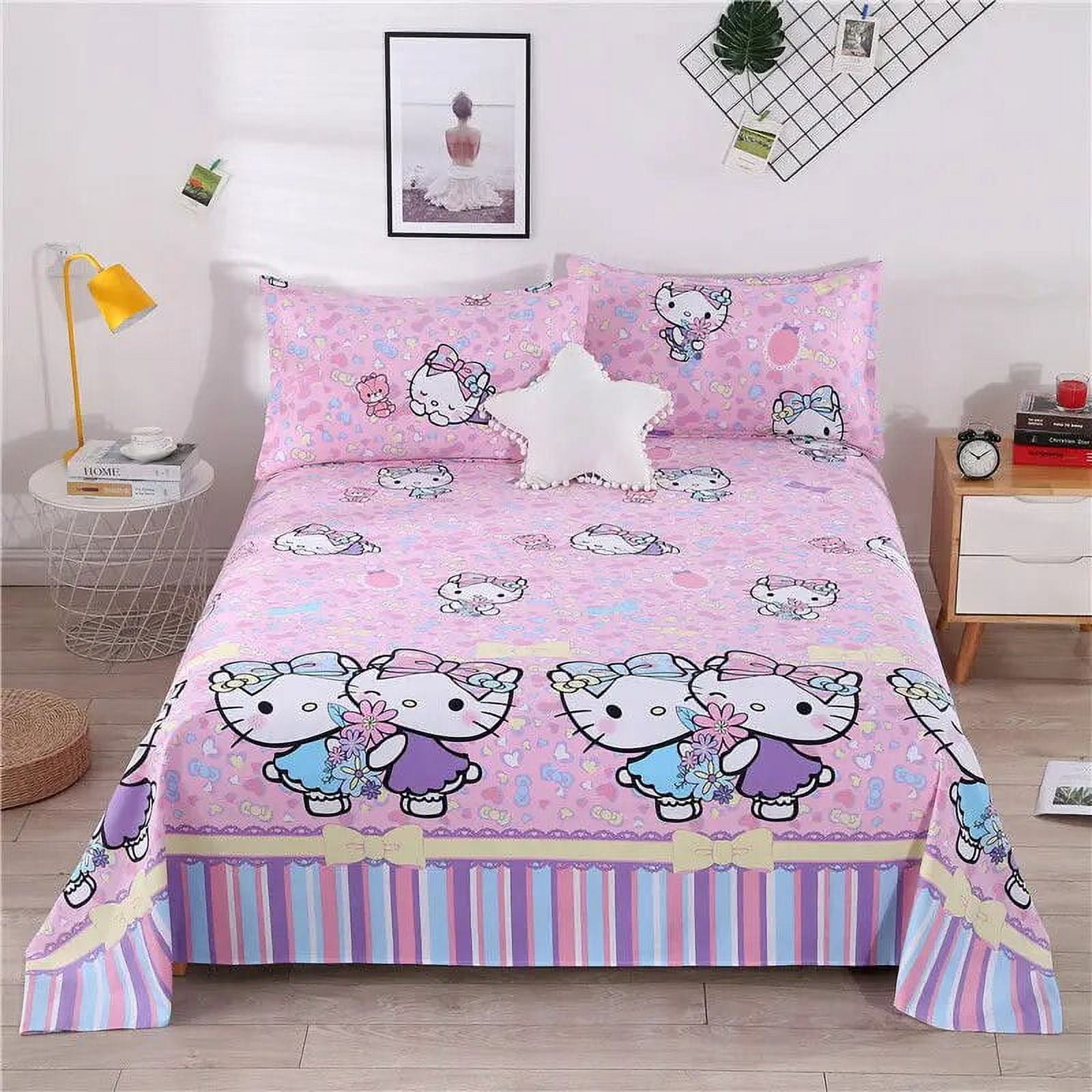 Sanrio Hello Kitty Bed Sheet Student Dorm Bed sheet pillowcase girl ...