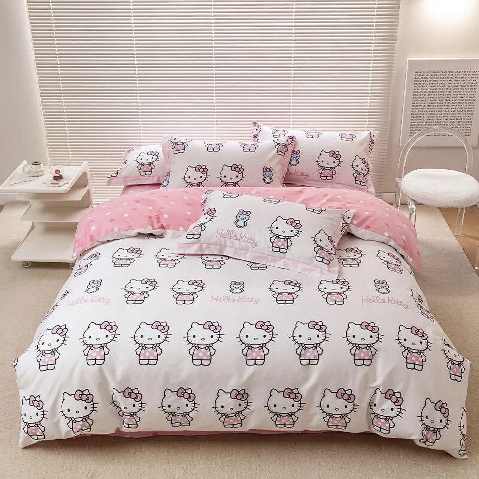 Sanrio Hello Kitty Bedding Set 100%cotton Duvet Cover Bed Sheet ...