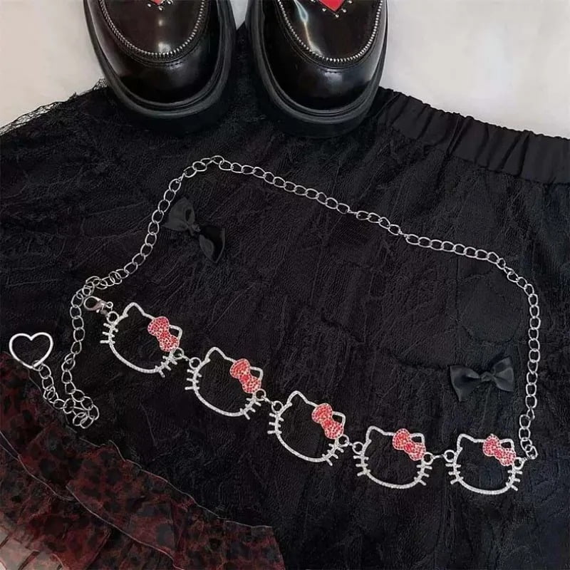 Sanrio Hello Kitty Belt Chain Women Pendant Waist Belly Belt Chain Y2K ...