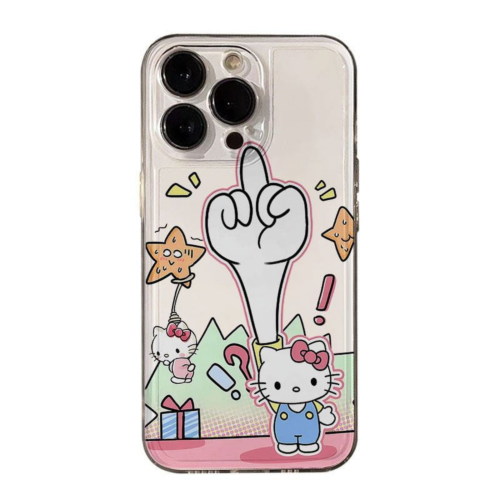 Sanrio Hello Kitty Big Middle Finger Phone Case For iPhone 15 14 13 12 ...