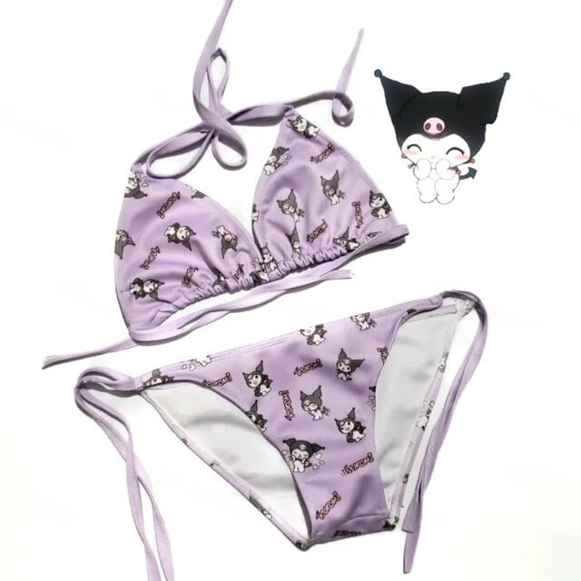 Sanrio Hello Kitty Bikini Set Kawaii My Melody Kuromi Two Piece Y2k