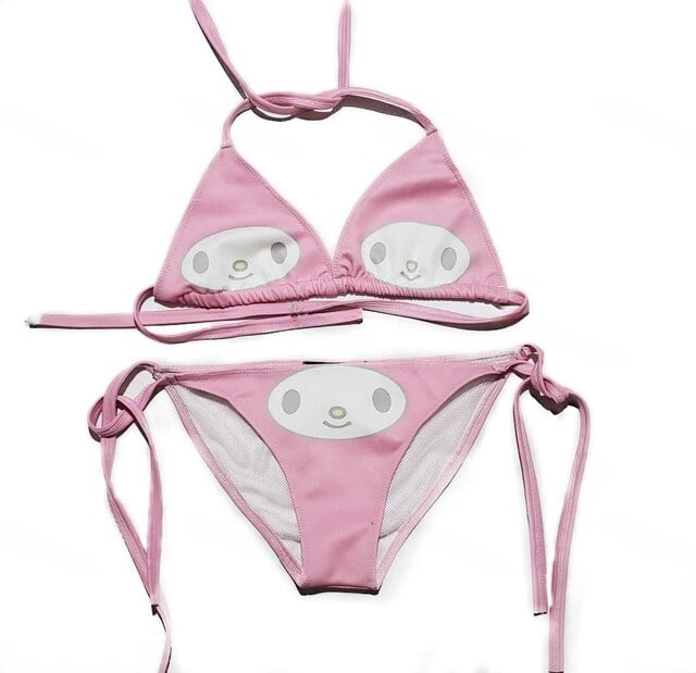 Sanrio Hello Kitty Bikini Set Kawaii My Melody Kuromi Two Piece Y2k