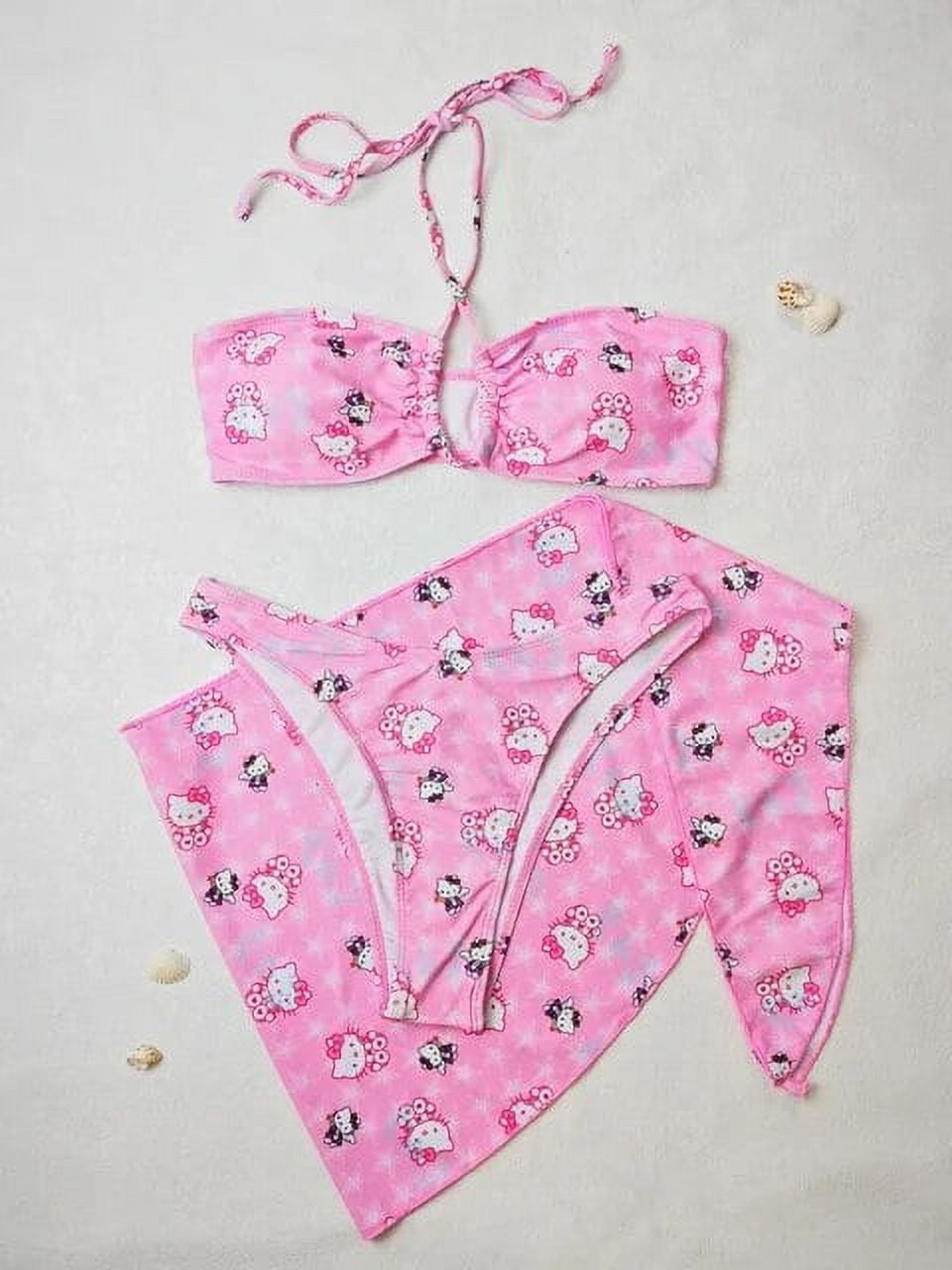 Dengle Cotton Bathing 3 Piece Swimwear Girls