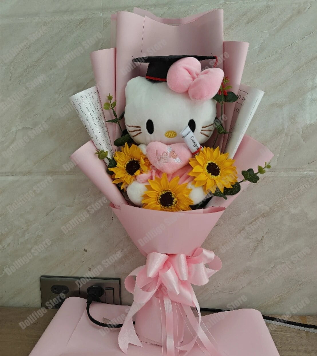 Sanrio Hello Kitty Bouquet Plush Graduation Stuffed Handmade With Hats ...