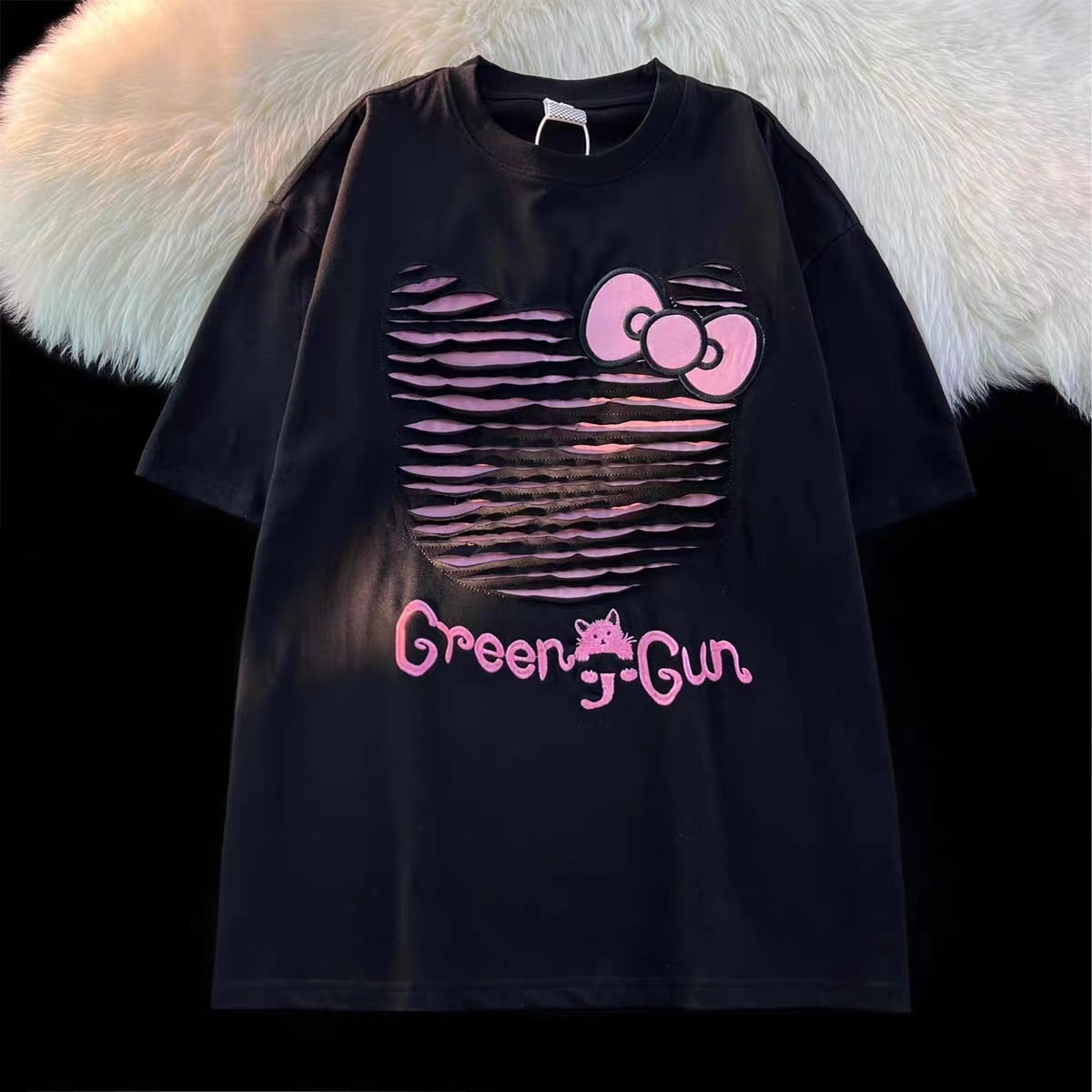 Sanrio Hello Kitty Bow Yk2 T Shirt Trendy Korean Stylish Popular ...