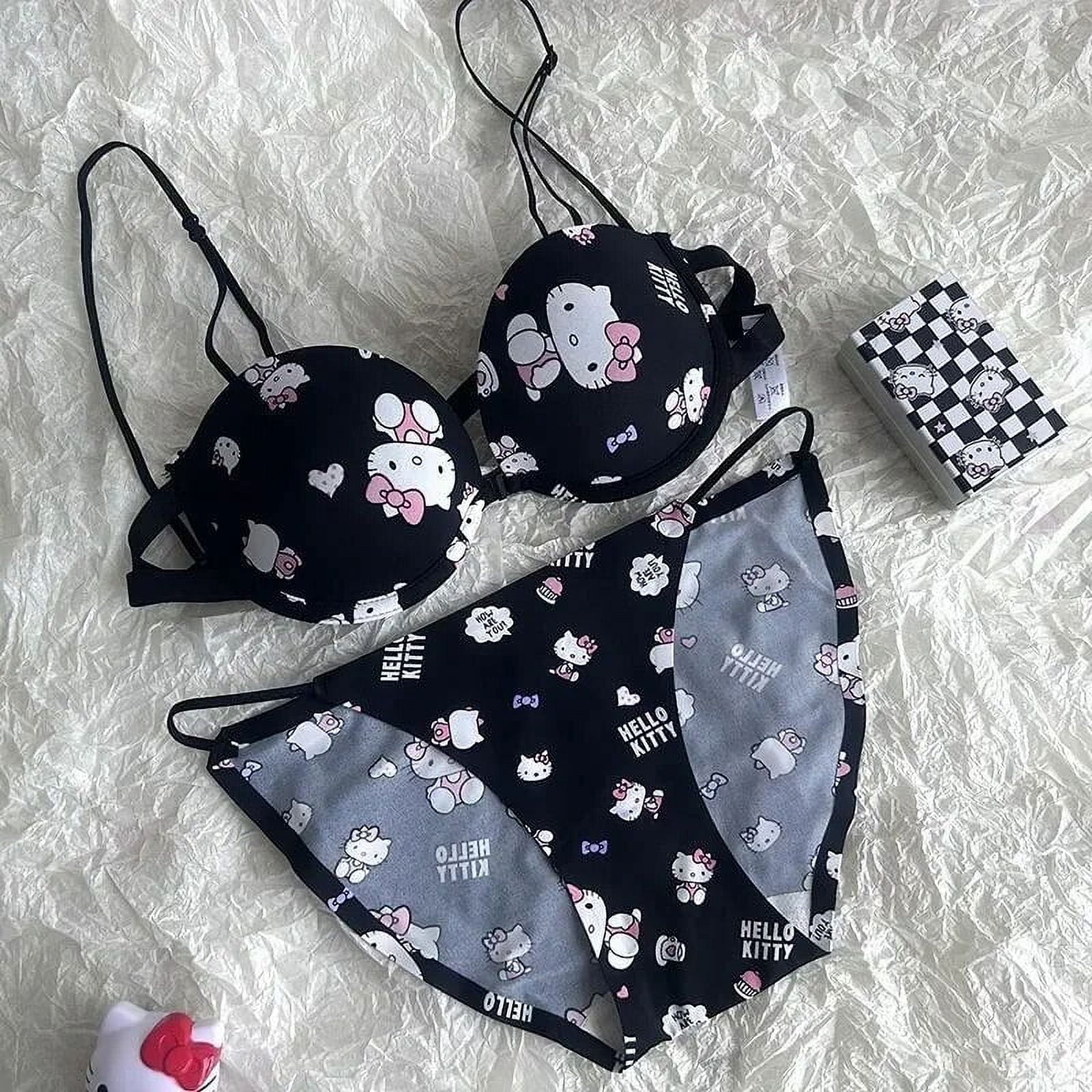 Sanrio Hello Kitty Bra Set Kawaii Sweet Underwear Panties and Bra Set ...