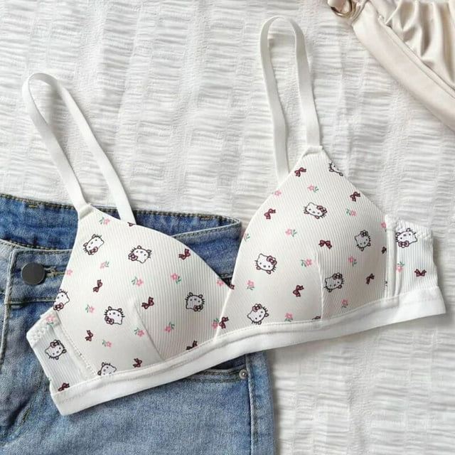 Sanrio Hello Kitty Bra Sexy No Wire Push Up Underwear Girls Students ...