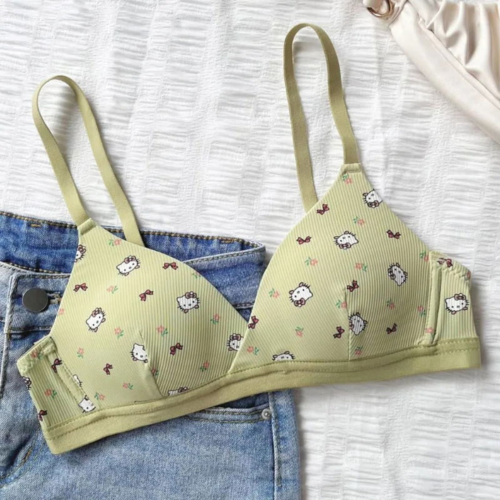 Sanrio Hello Kitty Bra Sexy No Wire Push Up Underwear Girls Students ...
