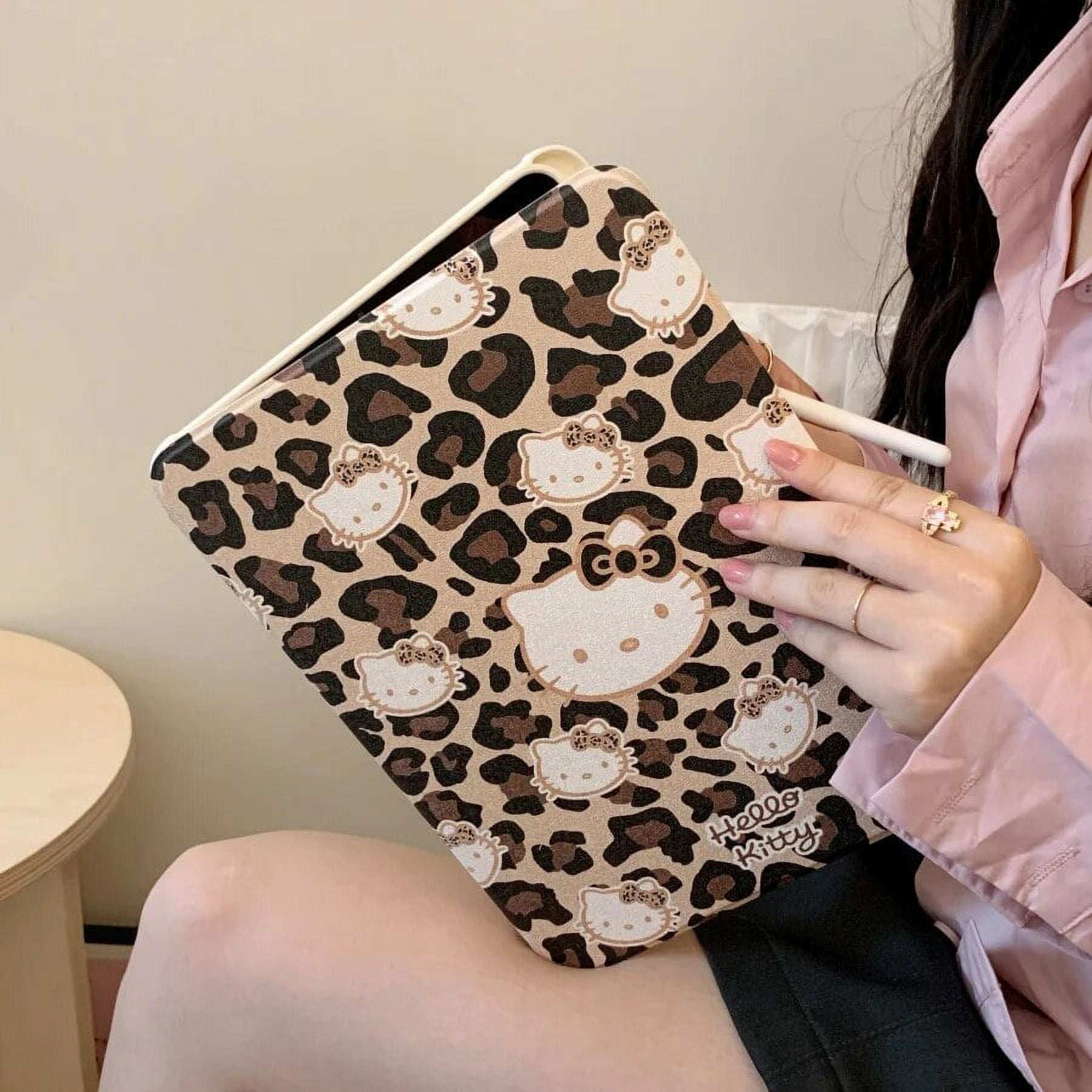 Sanrio Hello Kitty Brown Leopard Print 360° Rotating Protector For iPad ...