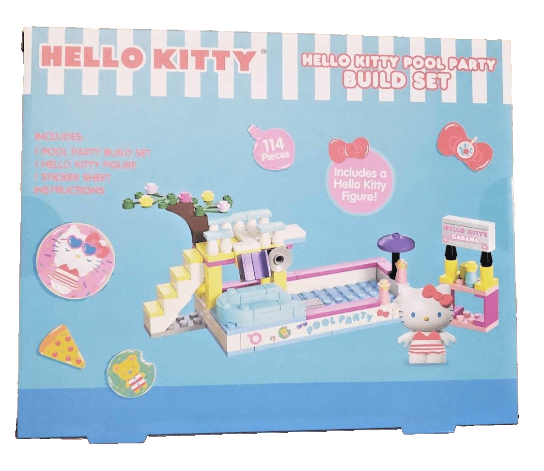 Sanrio Hello Kitty Build Block Building Set & Figure - Pool Party - 114 ...