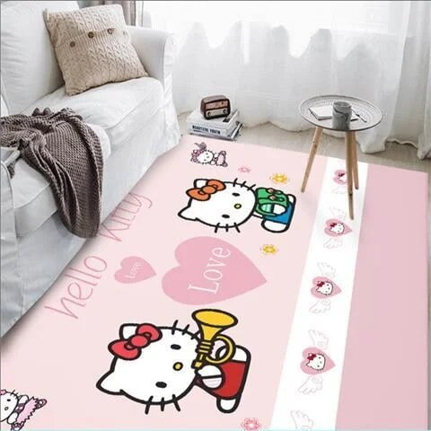 Sanrio Hello Kitty Carpet Bedroom Living Room Cute Floor Mats Cartoon ...