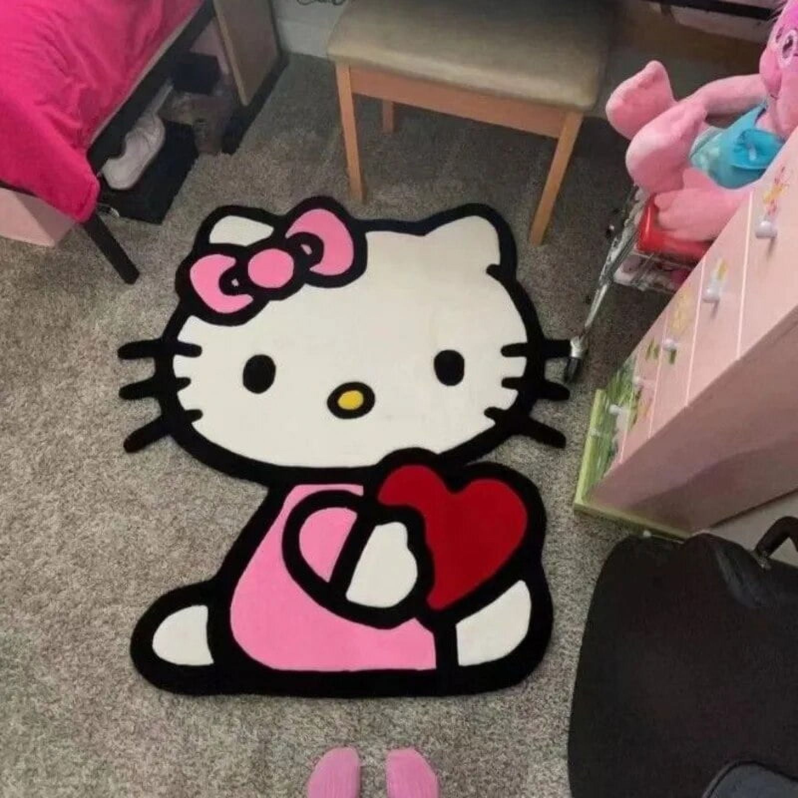 Sanrio Hello Kitty Carpet Kawaii Cartoon Girls Bedroom Fluffy Rug Anime ...
