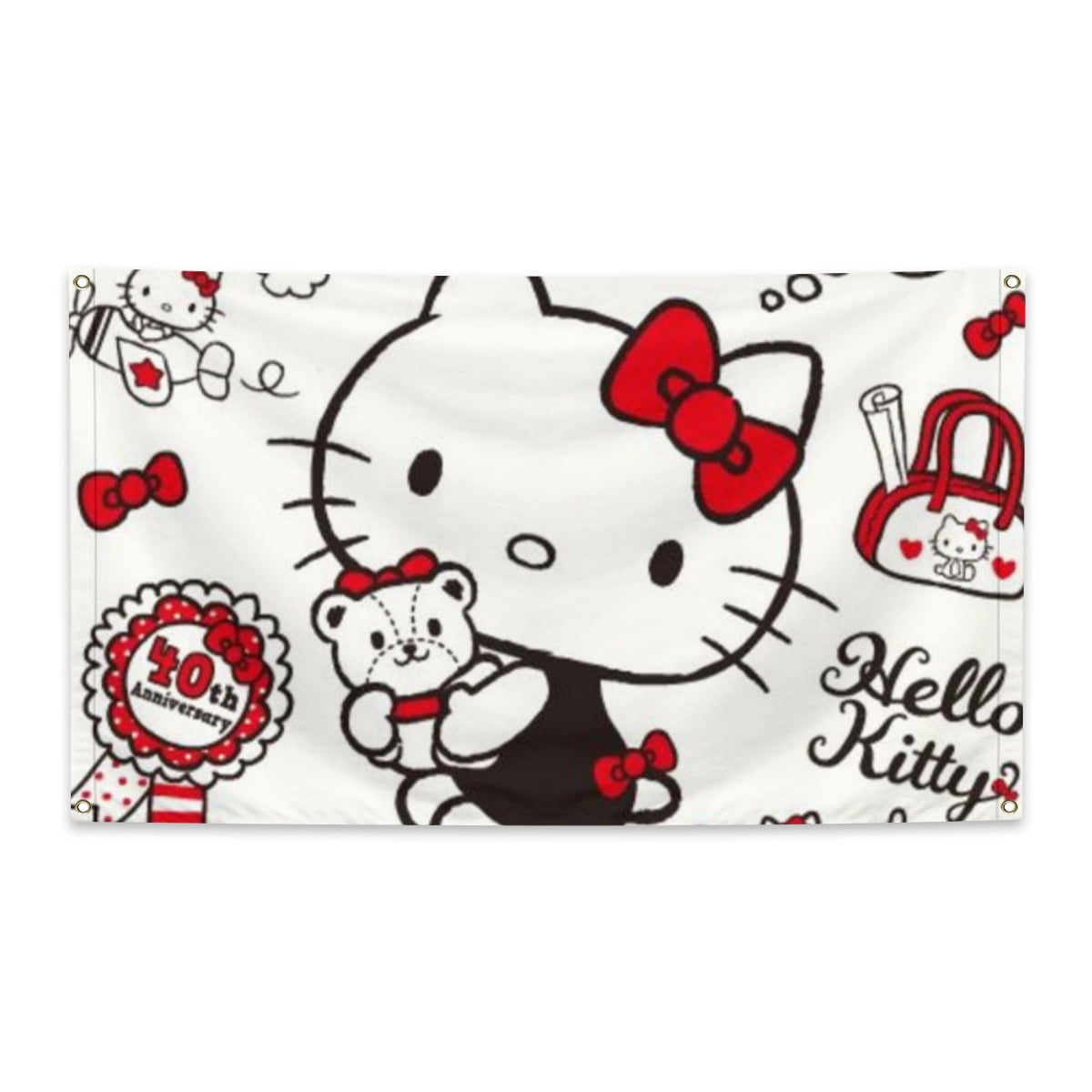 Sanrio Hello Kitty Cartoon 3x5 ft Face Flag - Vivid Color and Fade ...