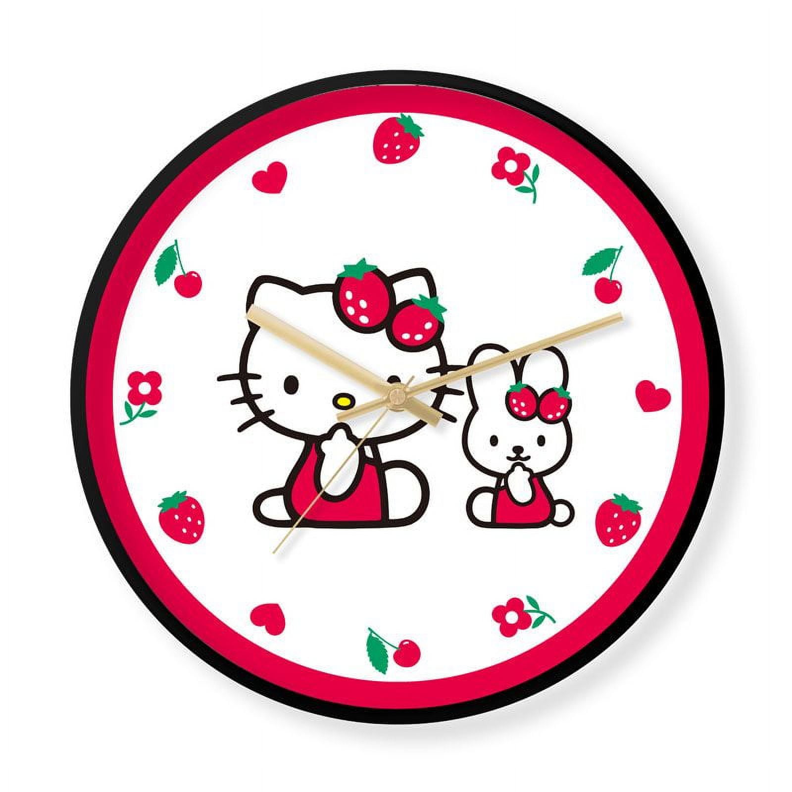 Sanrio Hello Kitty Cartoon Anime Creative Wall Clock Kawaii Girly Heart ...