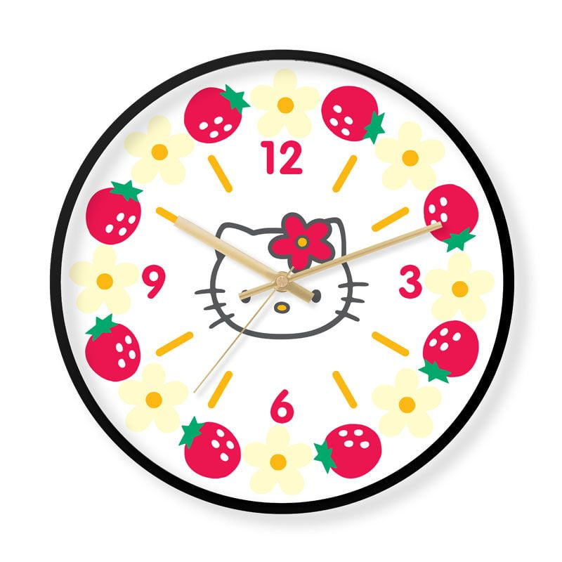 Sanrio Hello Kitty Cartoon Anime Creative Wall Clock Kawaii Girly Heart ...