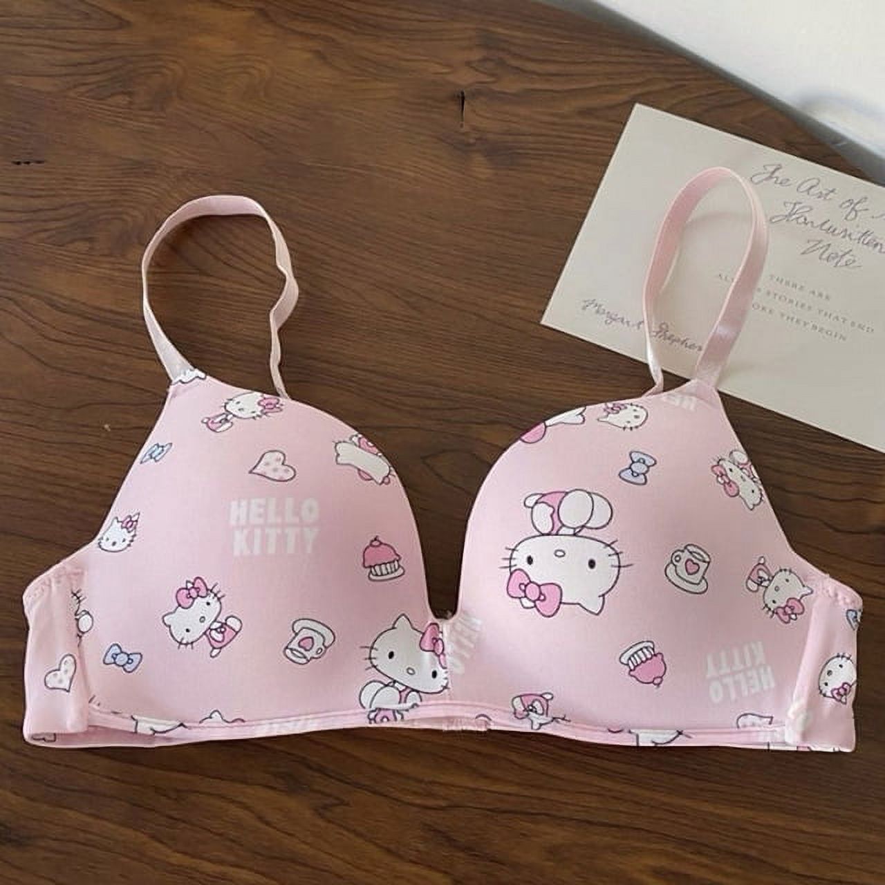 Sanrio Hello Kitty Cartoon Bra Kawaii Sweet Anime French Sexy Anti ...