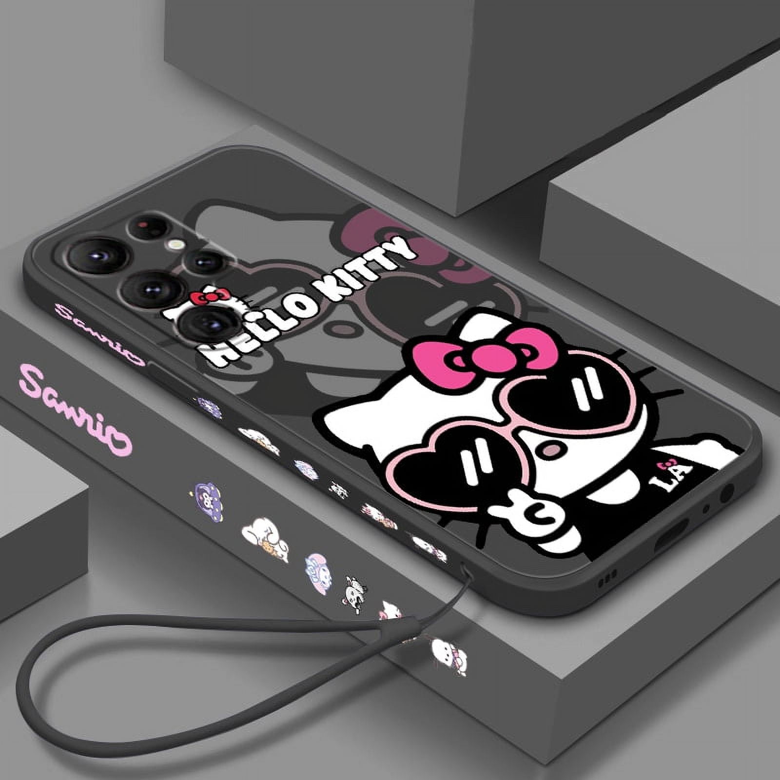 Sanrio Hello Kitty Cartoon Liquid Left Rope For Samsung Galaxy S24 S23 ...