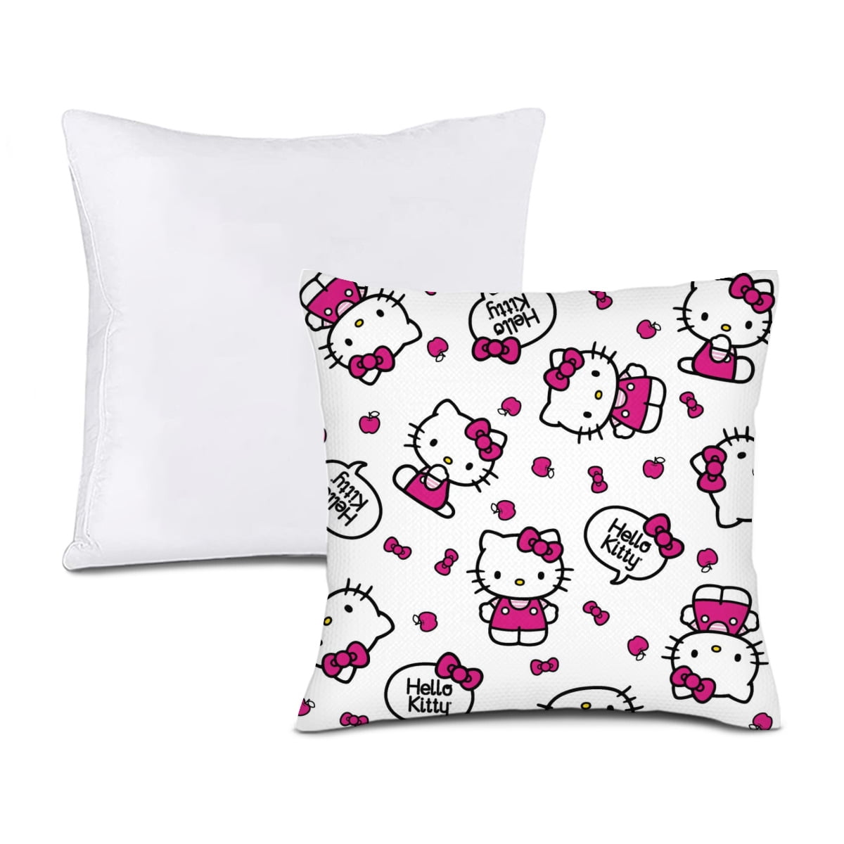 Sanrio Hello Kitty Cartoon Pillowcase + Pillow Core Set Throw Pillow ...