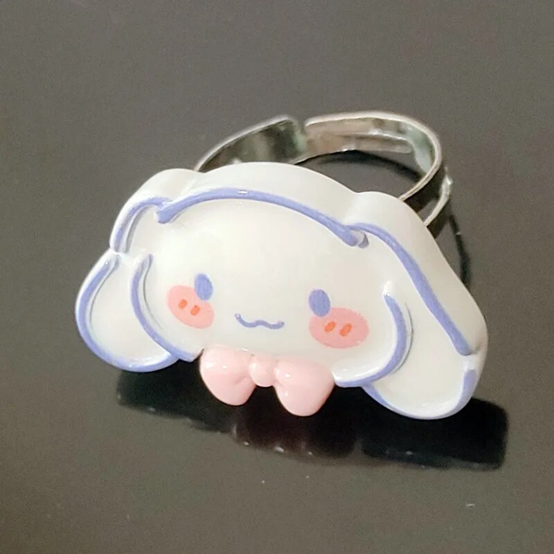 Sanrio Hello Kitty Cartoon Ring Anime Figures Kuromi My Melody Pochacco ...