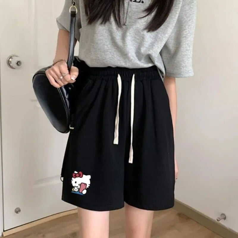 Sanrio Hello Kitty Cartoon Shorts 2000s Hip Hop Korean Y2k Trousers ...