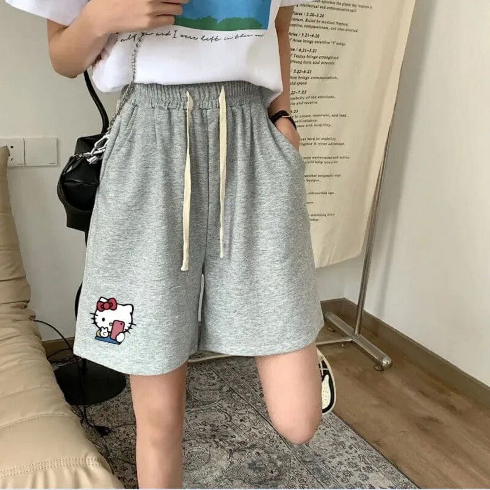 Sanrio Hello Kitty Cartoon Shorts 2000s Hip Hop Korean Y2k Trousers ...